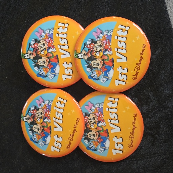 Disney | Accessories | First Visit Disney Badge Pin Nwt X 4 | Poshmark